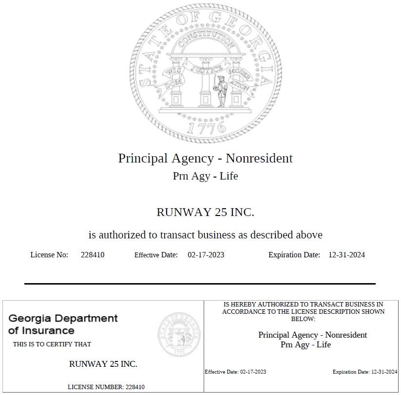 State Licenses | Runway 25 Life Planning